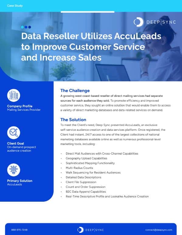Data Reseller Utilizes AccuLeads to Improve Customer Service and ...